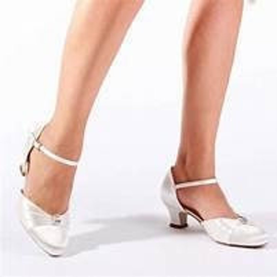 Brand New Ivory Satin Dyeable Two Part Low Heel Court Shoes Wedding ...