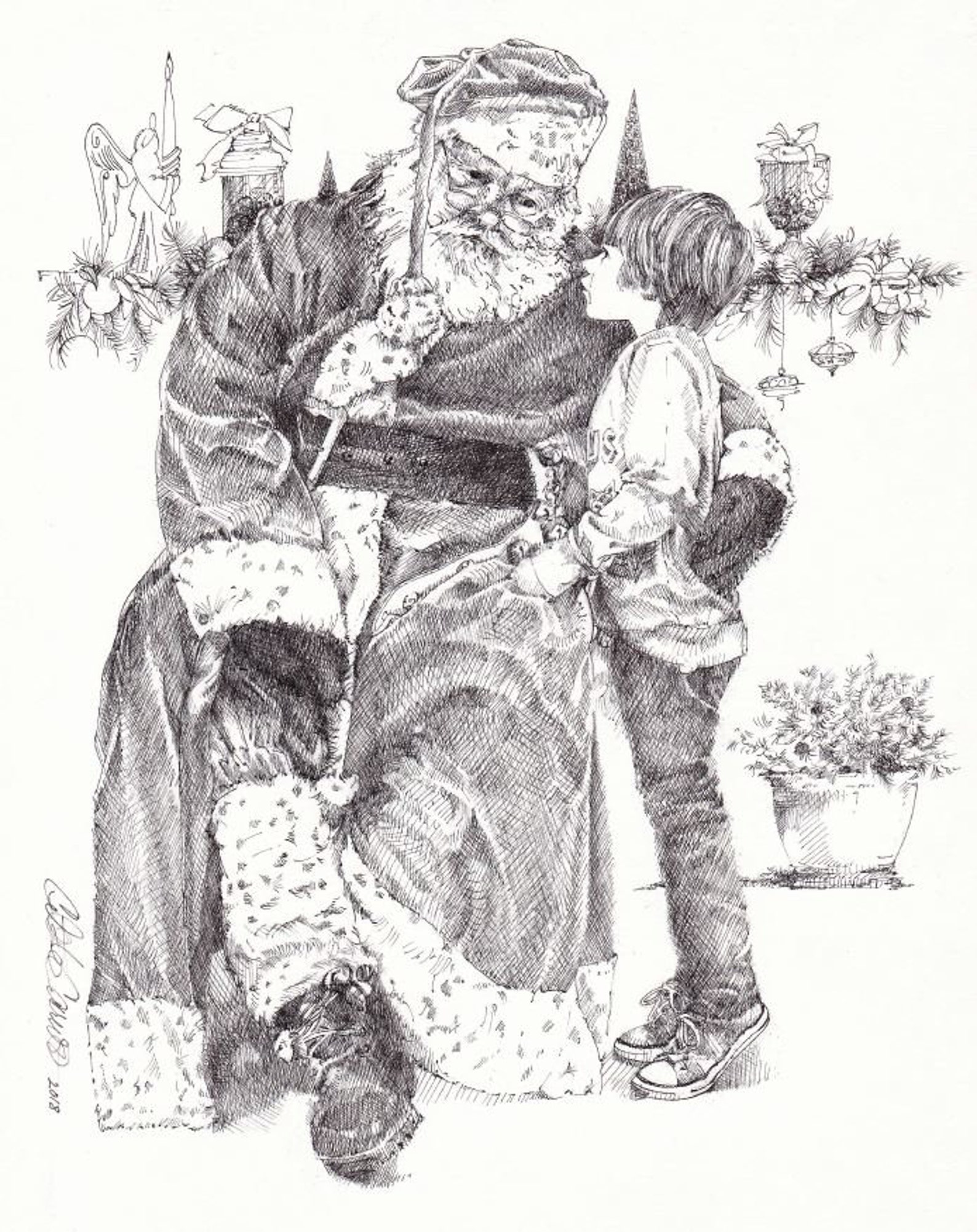 Holiday Pen and Ink Print Picture - Etsy UK