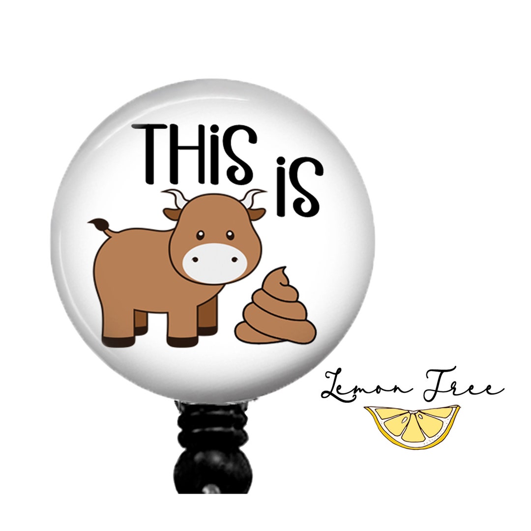 Funny Bull Shit Badge Reel - Retractable ID Holder, Nurse Gift - Etsy