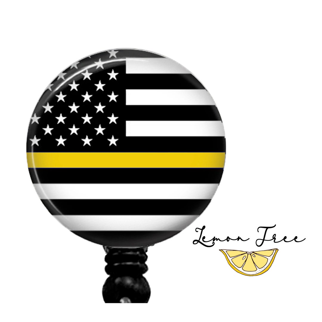 Thin Gold Line Dispatch Badge Reel - Retractable Badge Holder - Lanyard ...