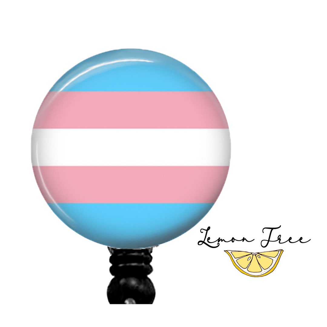 Transgender Badge Reel - Retractable Badge Holder - Lanyard - Carabiner ...