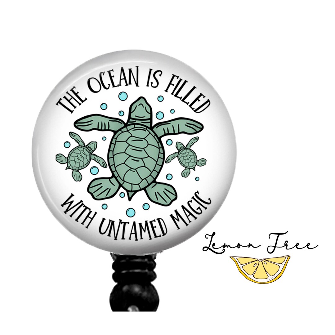 Cute Sea Turtle Badge Reel Retractable Badge Holder Lanyard Carabiner ...