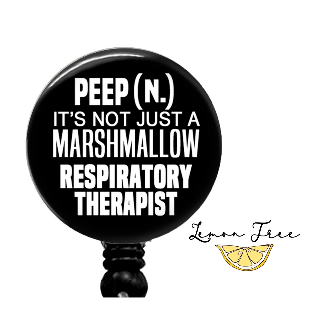Funny Peep Respiratory Therapy Badge Reel - Retractable Badge Holder ...