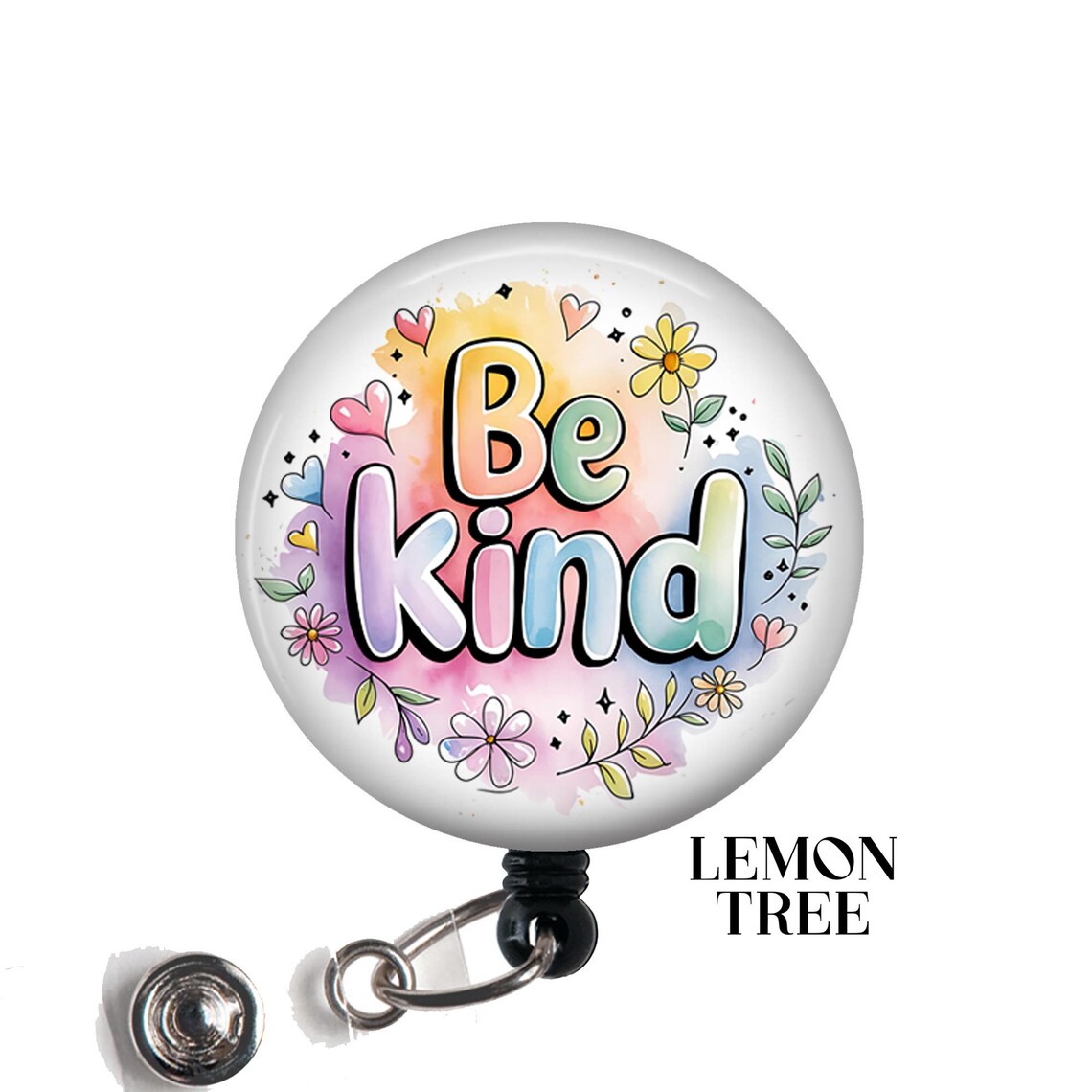 Be Kind Badge Reel - Retractable Badge Holder - Lanyard - Carabiner ...