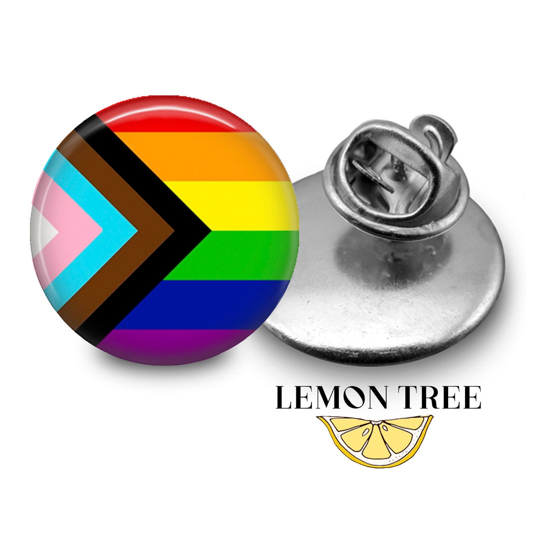 ID Badge Pin - Inclusive Progress Pride Rainbow LGBTQ Flag - Lanyard ...