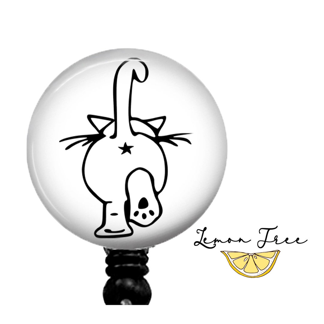 Funny Cat Butt Badge Reel - Retractable Badge Holder - Lanyard ...