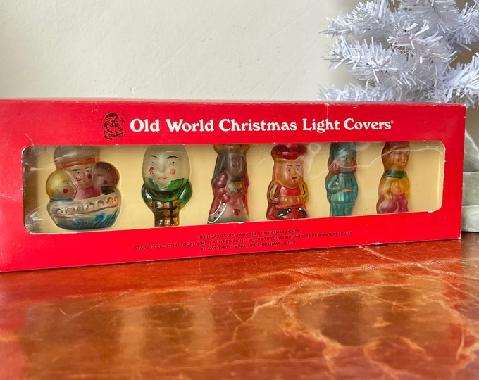 Vintage Old World Christmas Hand Painted Glass Christmas Tree Light ...