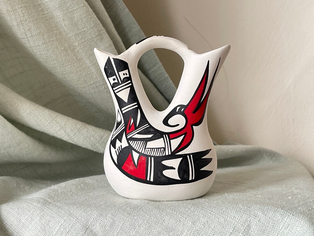 Vintage Acoma Pueblo Design Pottery Wedding Vase Pottery Signed 1980s ...