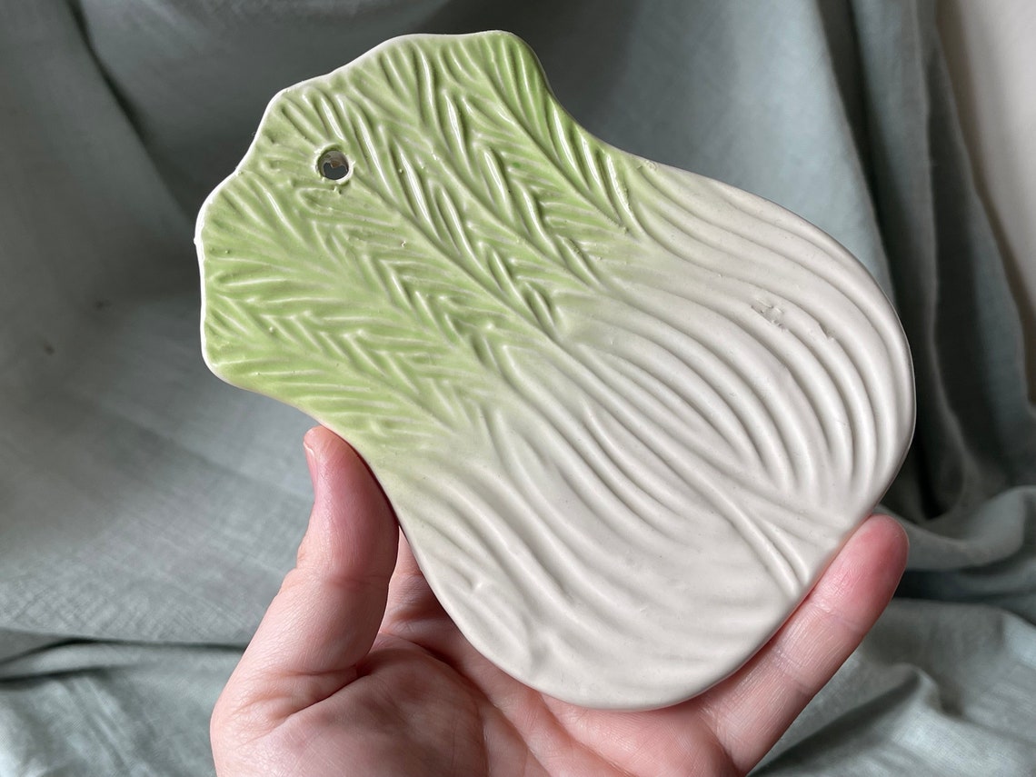 Ceramic Cabbage Trivet Wall Art Figural Cabbage Trivet Kitchen Art Made ...