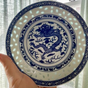 Antique Chinese Imperial 5 Claw Dragon Rice Grain Pattern Plates Set of ...