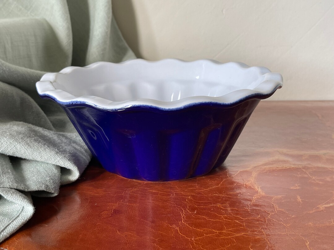 Vintage Emile Henry Baking Dish Cake Jelly Mold French Cobalt Blue ...