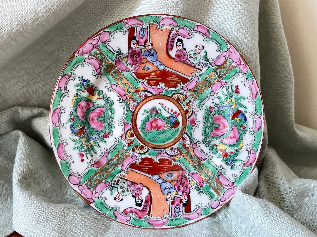 Antique Chinese Famille Rose Medallion Plate Republic Era Hand Painted ...
