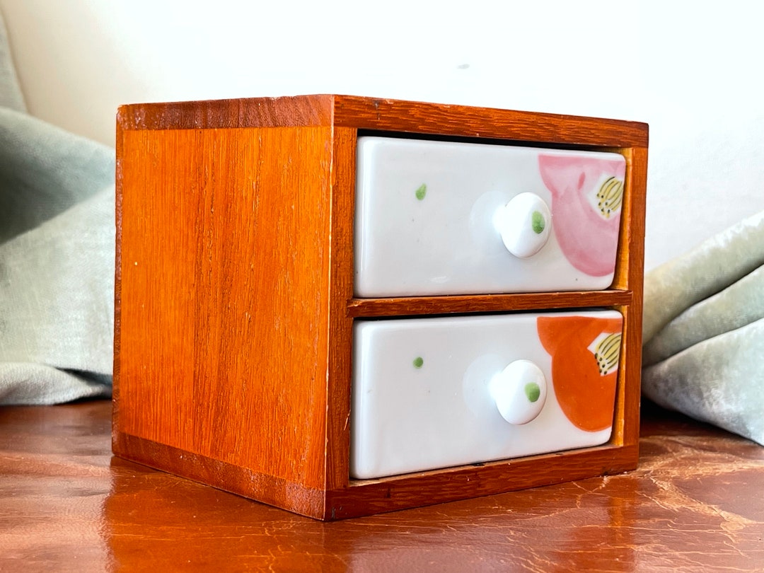 Vintage Japanese Hand-painted Arita Spice Tea Jewelry Cabinet Porcelain ...