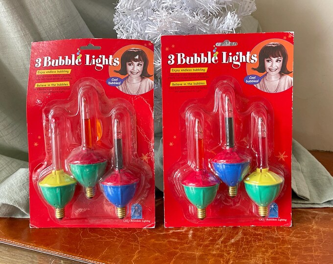 Vintage Bubble Lights Set of 6 C7 Base Bubbling Glass Tip Lights With ...