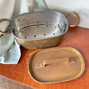 Antique French Poisseniere Fish Poaching Daubiere Pot Tin Lined With ...
