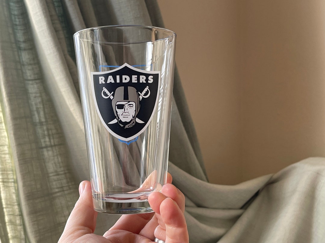 Oakland Raiders Pint Glass NFL Raiders Fan Football Glass Bud Light ...