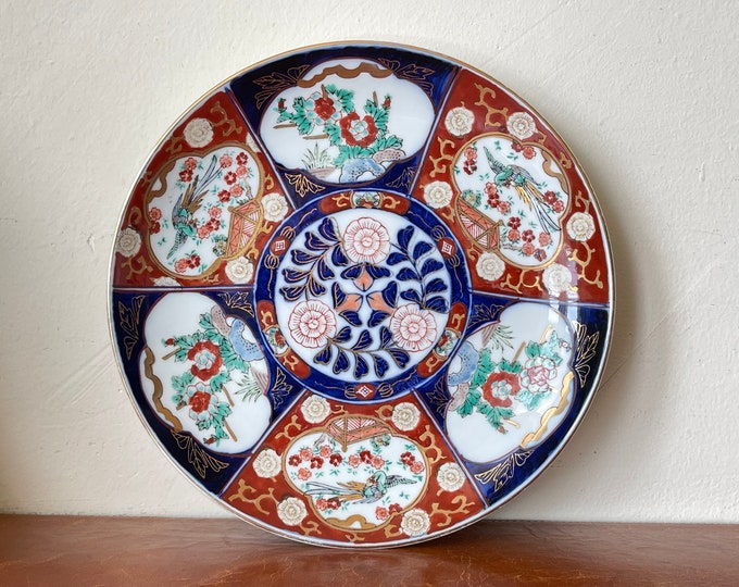 Vintage Gold Imari Plate for Wall Hanging, Hand Painted Imari ...