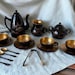 Antique Chinese Foochow Fuzhou Gold Fish Lacquer Tea Set 18 Piece Hand ...