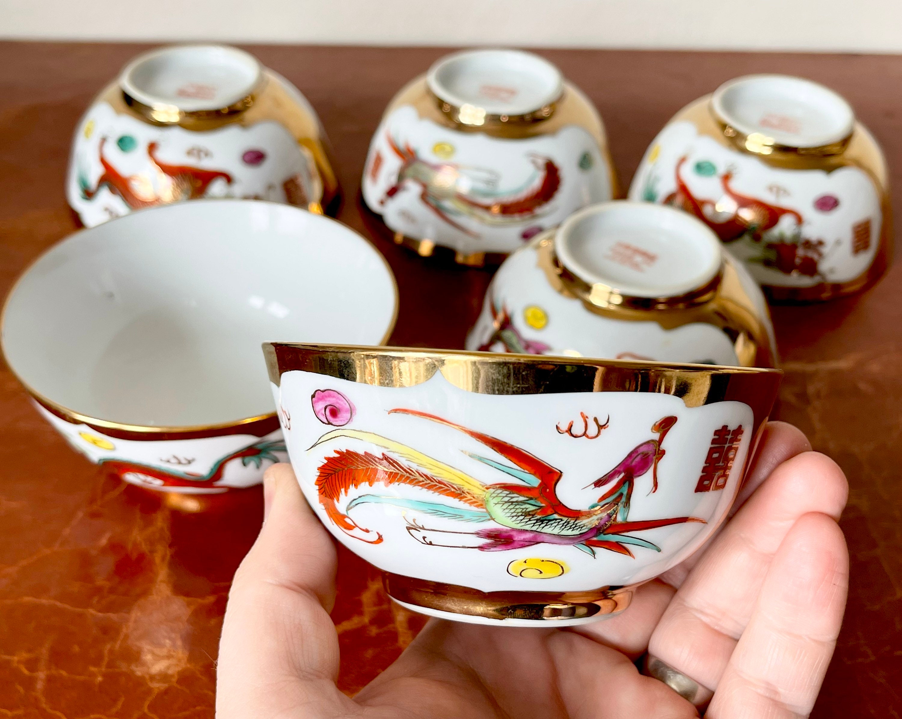 Vintage Japanese Dragon & Phoenix Rice Bowl Dining & Serving Bowls Home ...