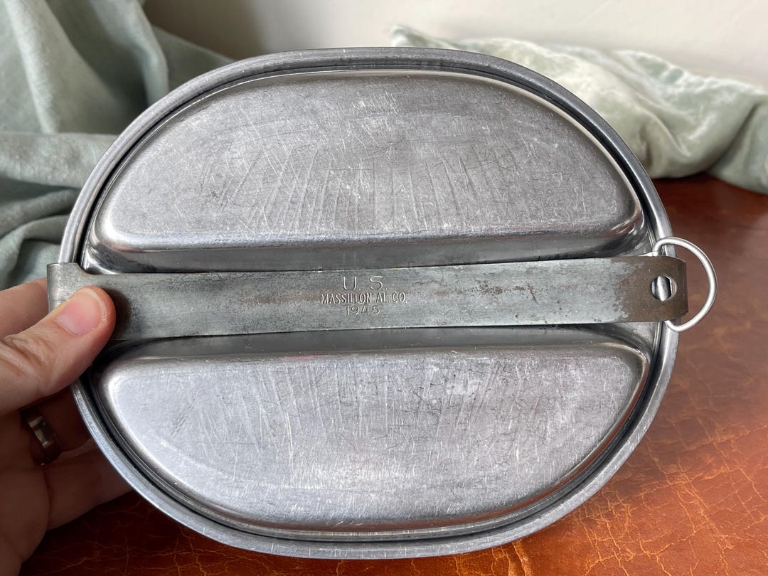 Vintage WW2 US Army Issued Mess Kit Stainless U.S. Massillon AL CO 1945 ...