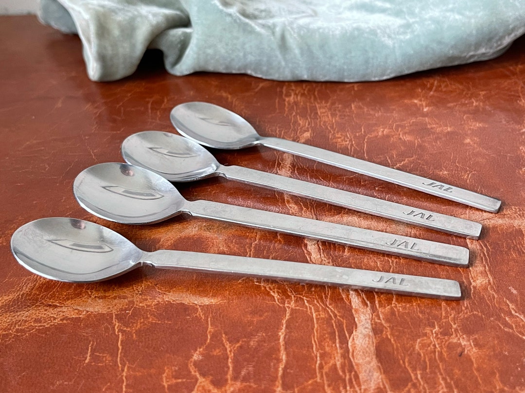 Japanese Airlines JAL Teaspoons Set of 4 Vintage First Class Passenger ...