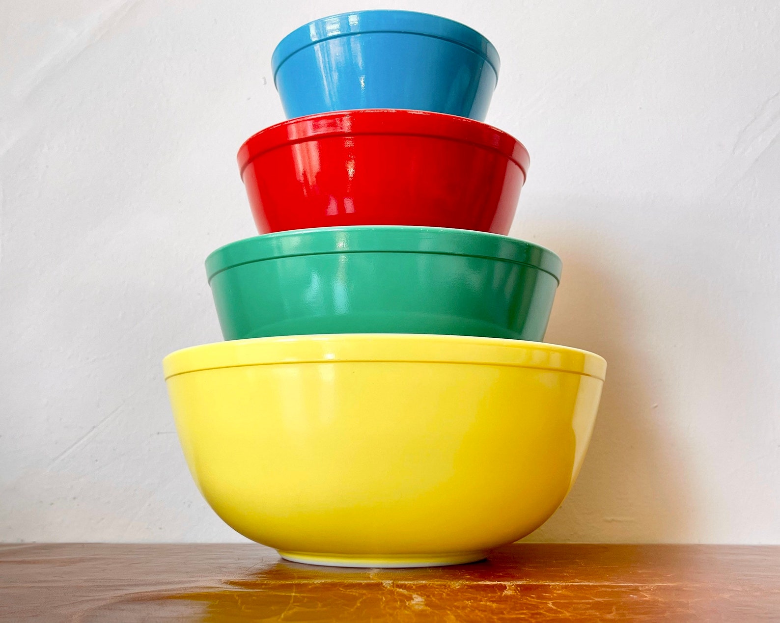 1950s Pyrex Primary Color Mixing Bowl Nesting Bowl Set Full 4 - Etsy