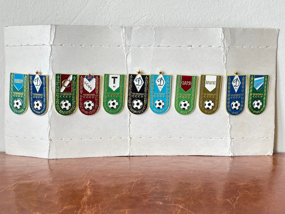 Vintage Soviet USSR Football Club Sports Pin Badges Set of 11 ...