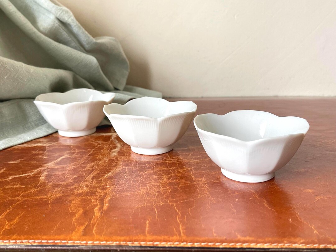 Japanese Otagiri Lotus Flower Bowls Set of 3 Porcelain Lotus Rice Tea ...