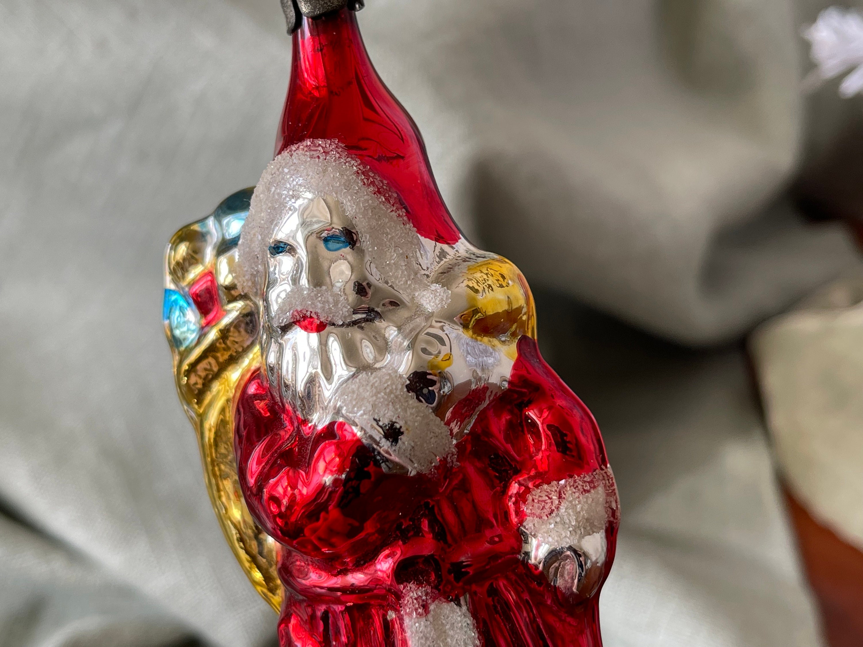 Vintage Polish Santa Ornament Hand Paintec Blown Glass Poland 1950’s ...