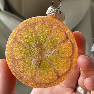 Vintage Sugared Fruit Glass Lemon Christmas Tree Ornament Blown Glass ...