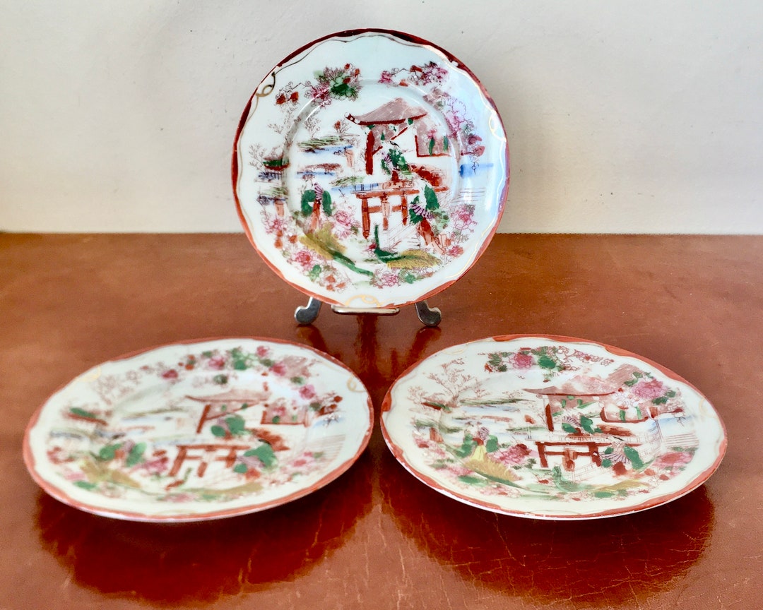 Antique Nippon Geisha Plates Set of 3 Antique Japanese Plates PC1806 - Etsy