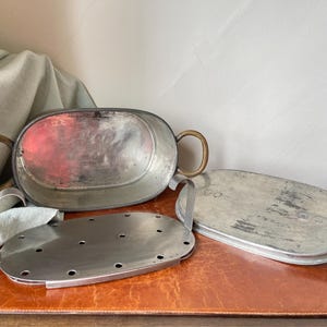 Antique French Poisseniere Fish Poaching Daubiere Pot Tin Lined With ...