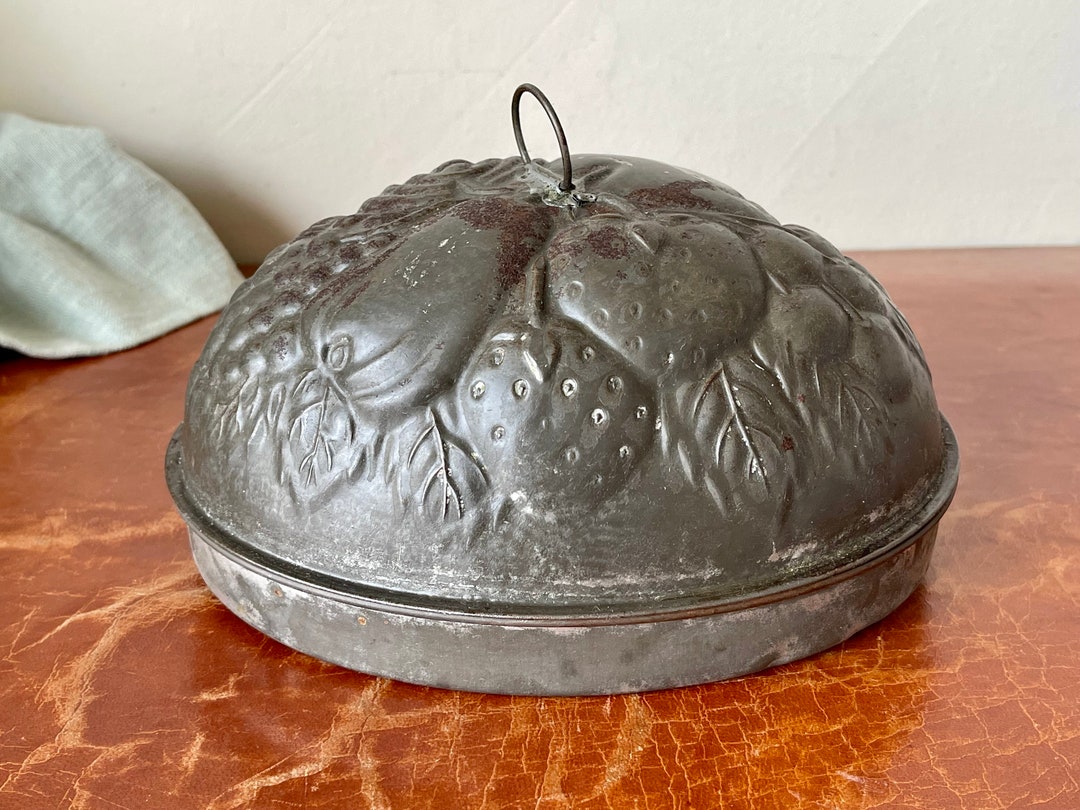 Antique Tin Steam Pudding Mold With Double Handle Lid and Base - Etsy