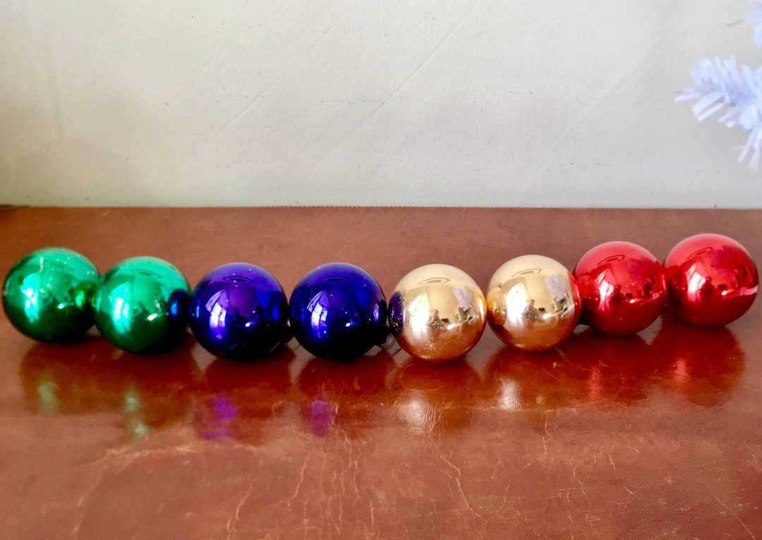 Vintage Rauch Glass Christmas Tree Ornaments Set of 8 1970s Pyramid ...