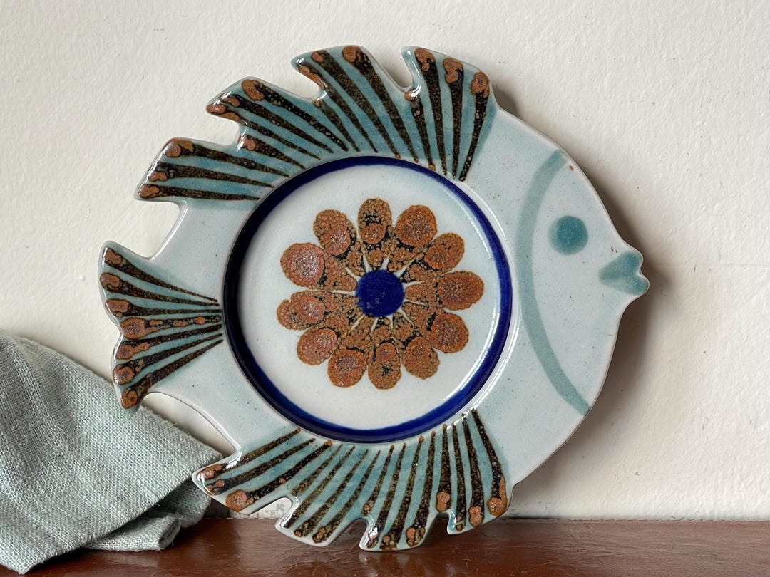 Ken Edwards El Palomar Mexico Fish Shaped Trinket Dish Wine Coaster ...