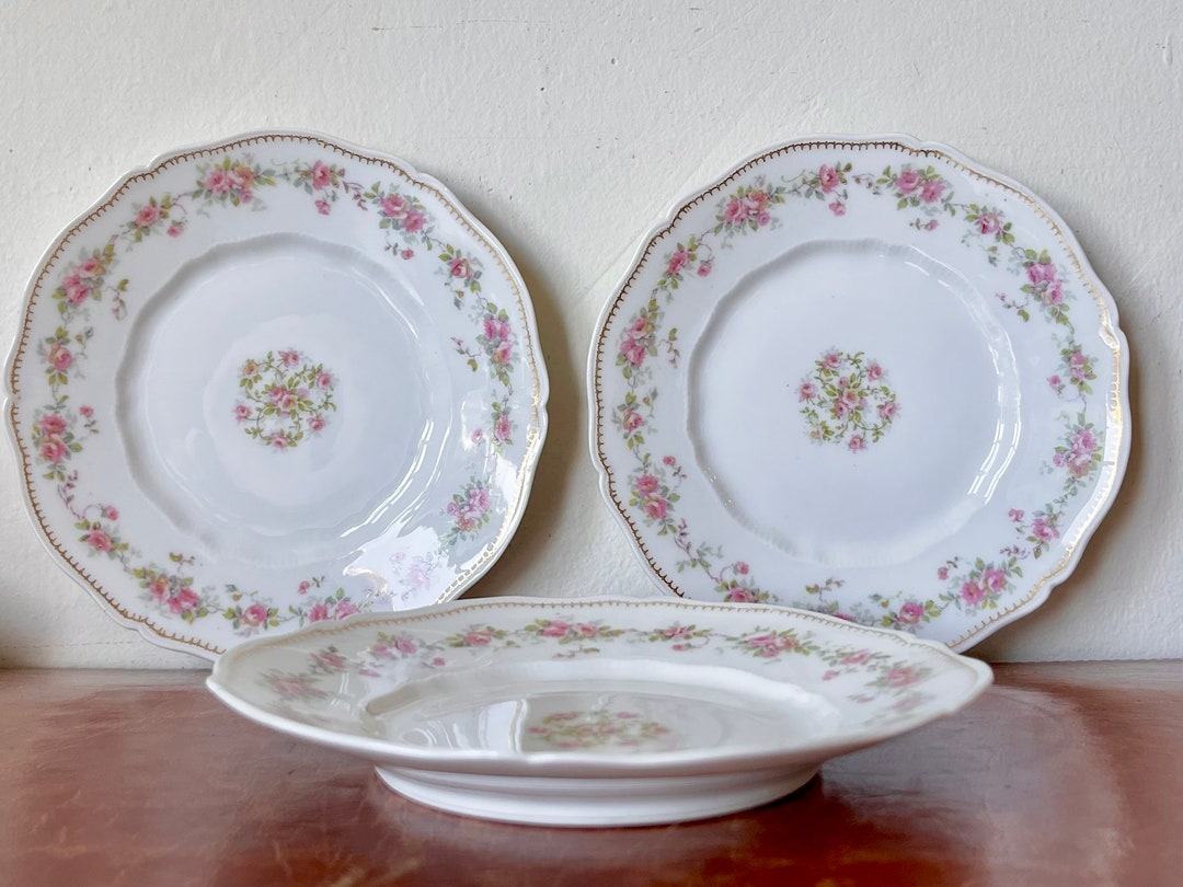 Antique Limoges Haviland France Bread and Butter Plates Set of 3 Pink ...