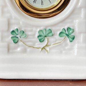 Belleek Ireland Tower Clock Parian Porcelain Hand Painted Shamrock ...