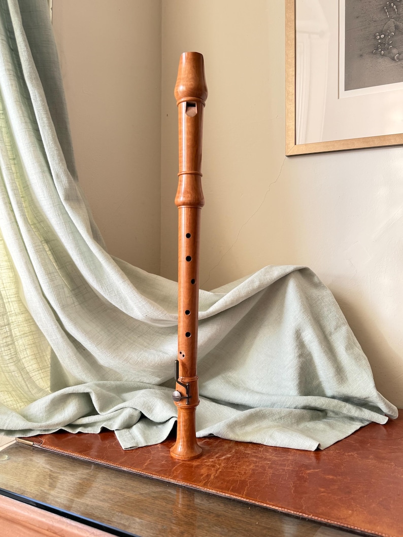 Vintage Kung Tenor Baroque Recorder Tiger Maple Wood Double Hole Keyed ...