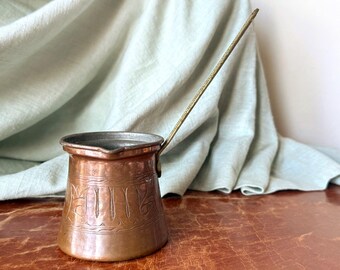 Vintage Copper Butter Warmer Pot With Brass Handle and Tin Lining 1960 ...