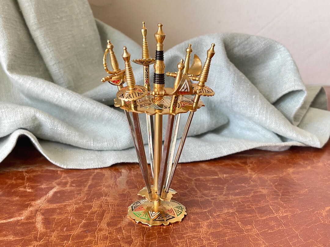 Toledo Cocktail Sword Appetizer Picks Set of 6 1960’s Damascene ...