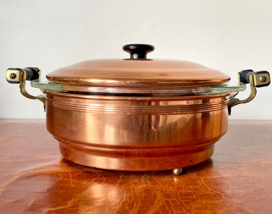 Vintage Pyrex Copper Casserole Dish Copper Craft Guild Serving Dish ...