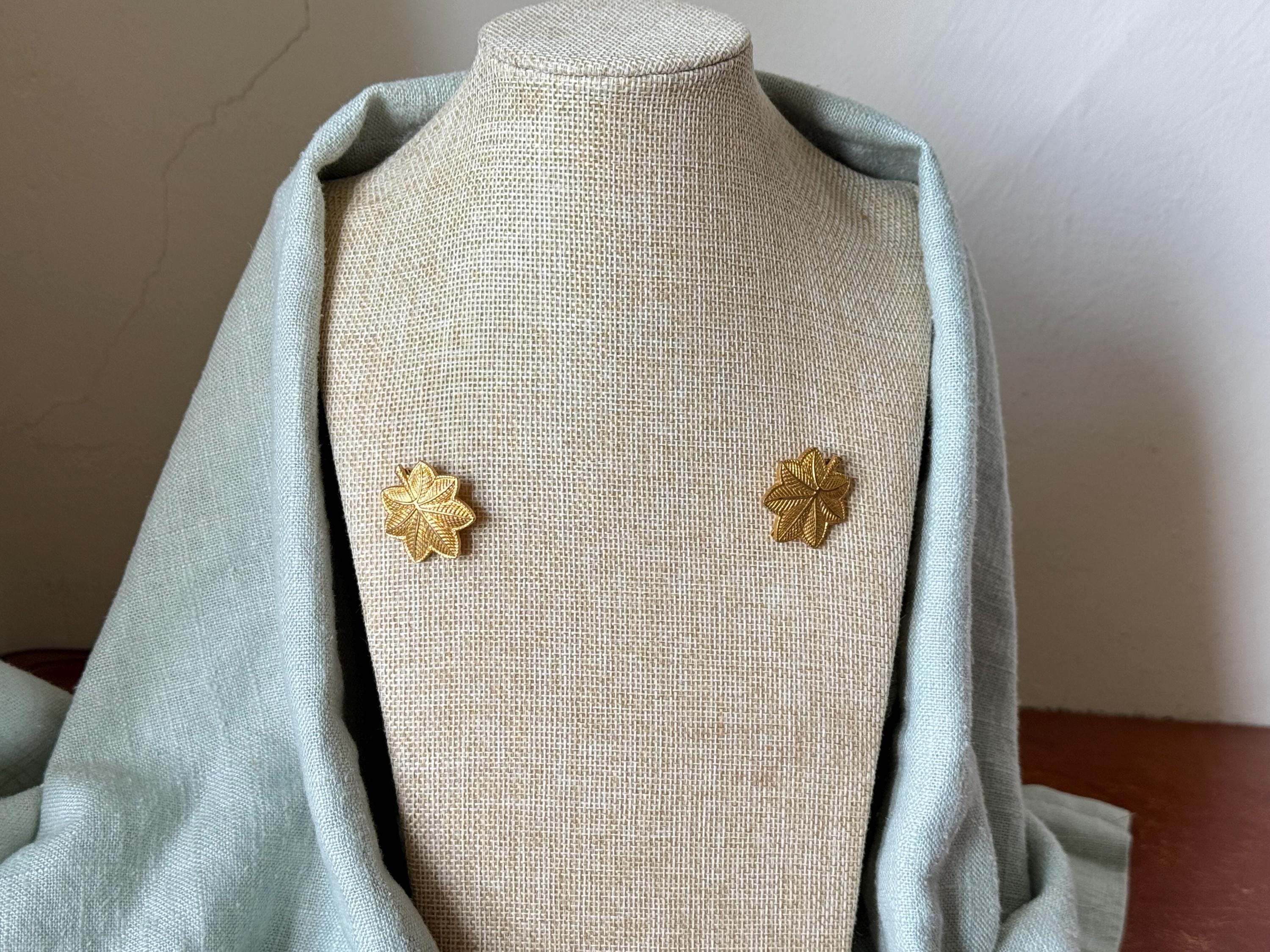 Vintage US Army Major Gold Oak Leaf Insignia Rank Pins US Military ...