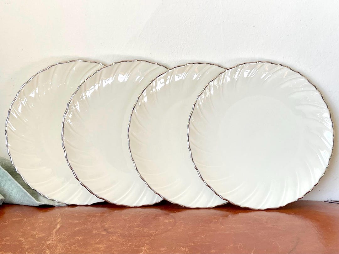 Vintage Lenox Weatherly Salad Plates Set of 4 1950’s Swirl Design Bone ...