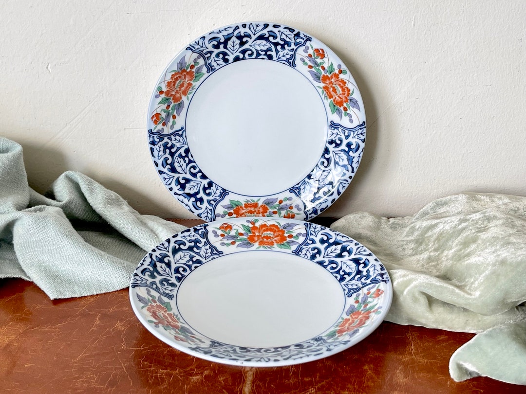 Vintage Japanese Imari Pattern Salad Plates Set of 2 Arita Plates With ...