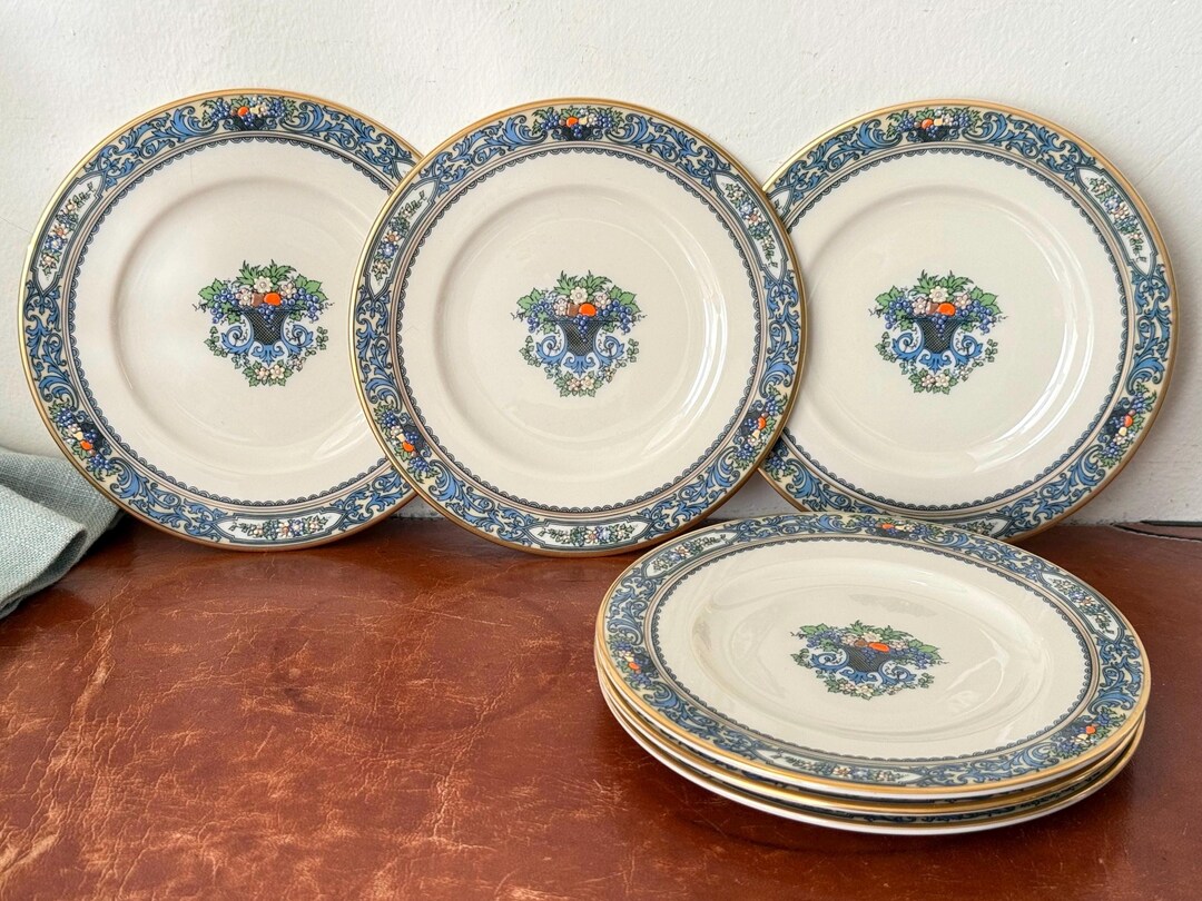 Lenox Autumn Pattern Bread and Butter Plates Set of 6 NOS Enameled ...
