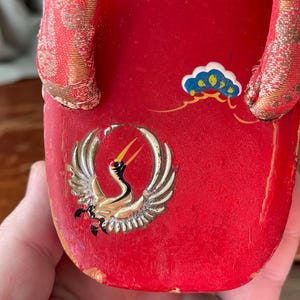 Japanese Lacquer Maiko Geisha Shoes Red and Black Hand Decorated ...