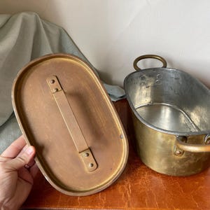 Antique French Poisseniere Fish Poaching Daubiere Pot Tin Lined With ...