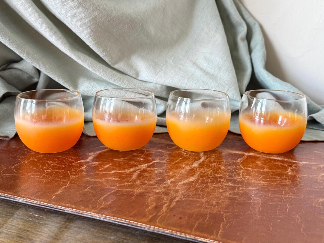 Vintage 1950’s Orange Blendo Roly Poly Glasses Atomic Mid Century Blown ...