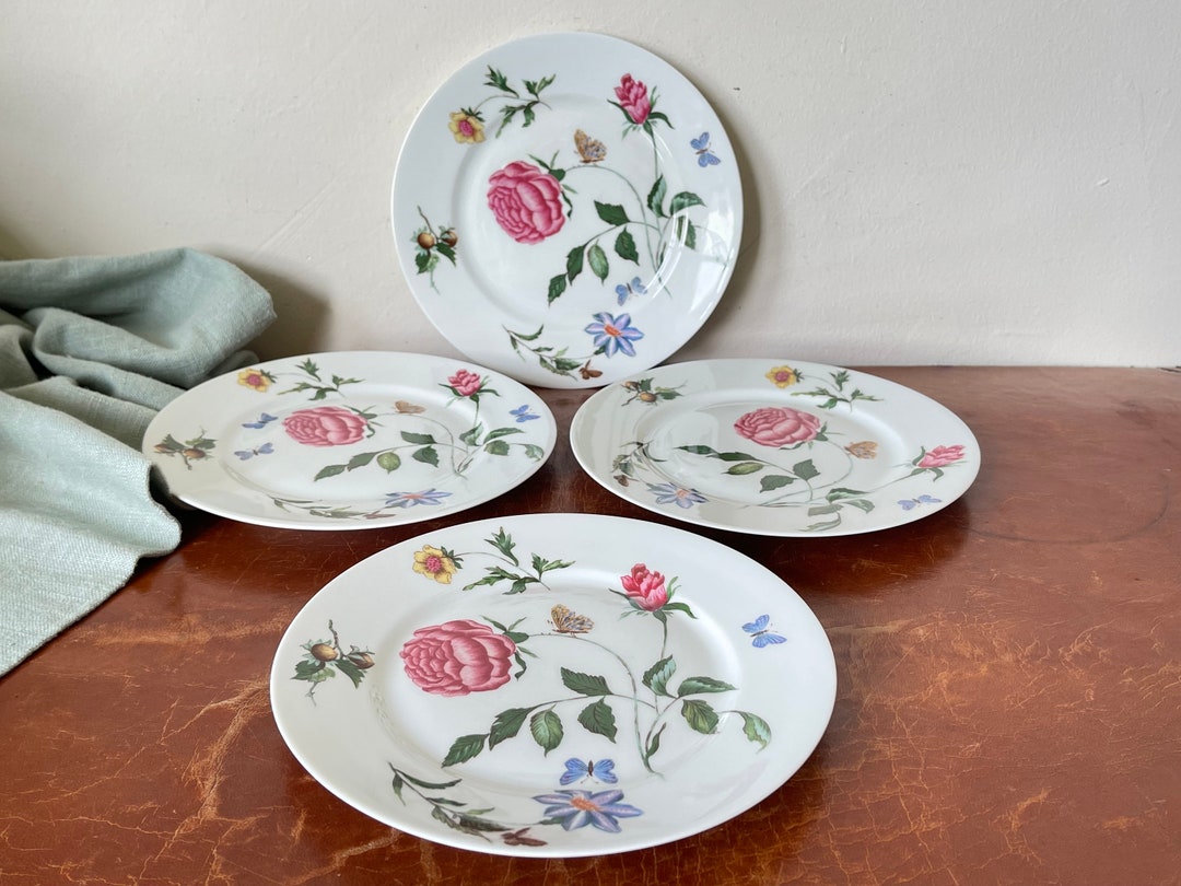 Vintage Limoges Salad Plates Set of 4 Raynaud Ceralene French Porcelain ...