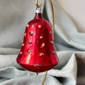 Antique German Blown Glass Bell Christmas Ornament Rare Embossed Church ...